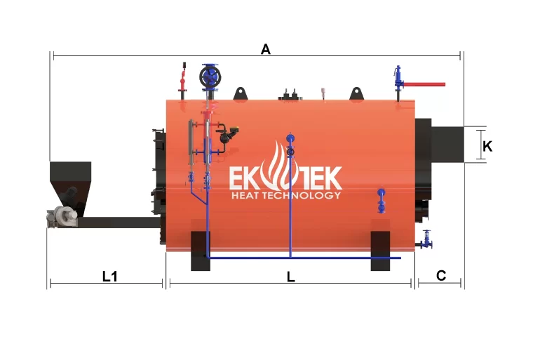 Katı Yakıtlı Skoç Tip Buhar Kazanı - Gaddar Serisi - Ekotek