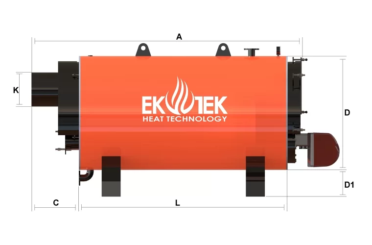 Skoç Tipi Sıvı Gaz Yakıtlı Sıcak Su Kazanı - Yakıcı Serisi - Ekotek